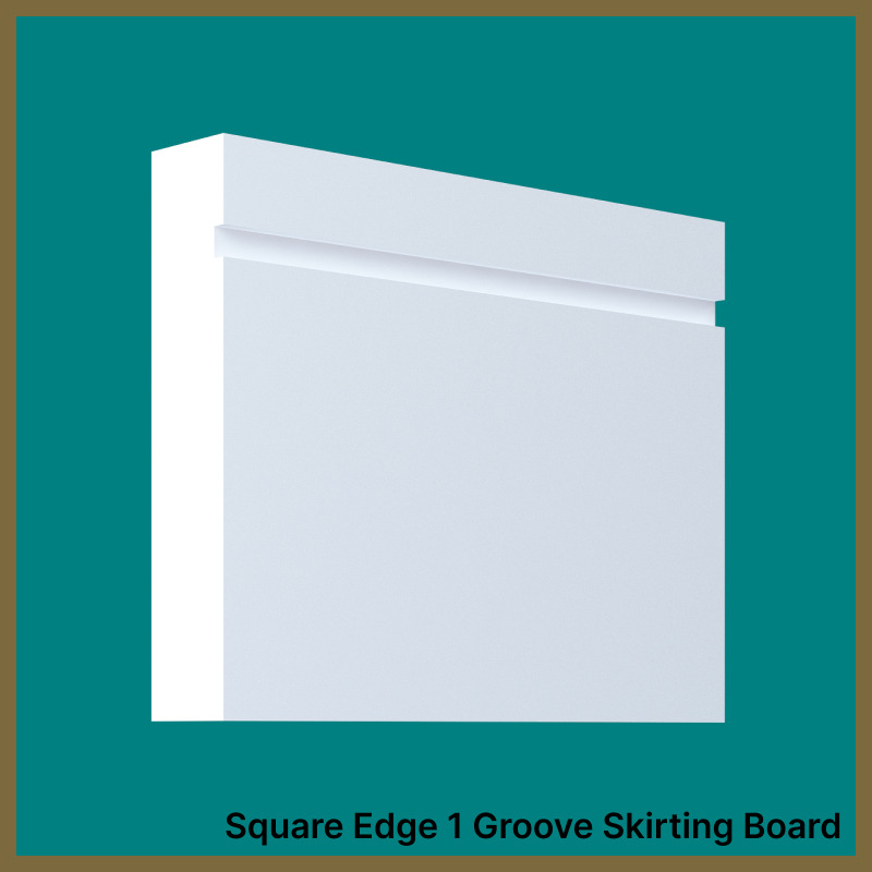Square Edge 1 Groove MDF Skirting Board